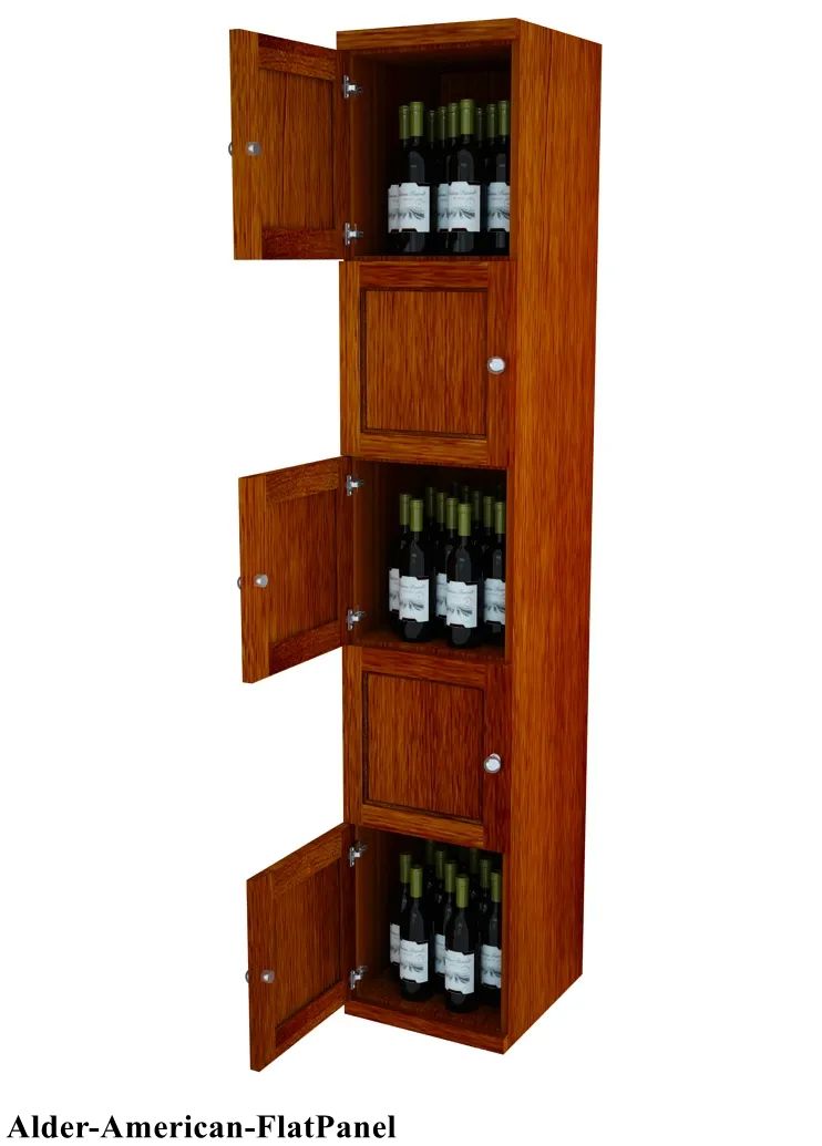 Vinostor Wine Lockers – 5 Locking Bins - 83-5/8″ Tall - Single Shelf S ...