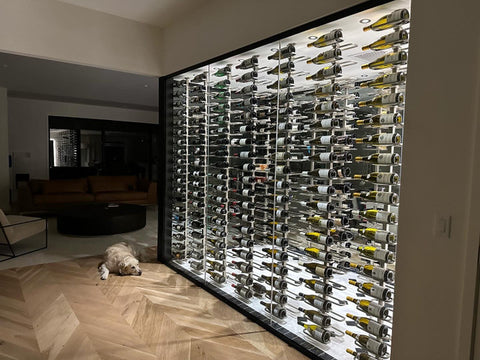 Urban Ironcraft Floor to Ceiling Wine Racks - Double Bottle Divide Pil ...