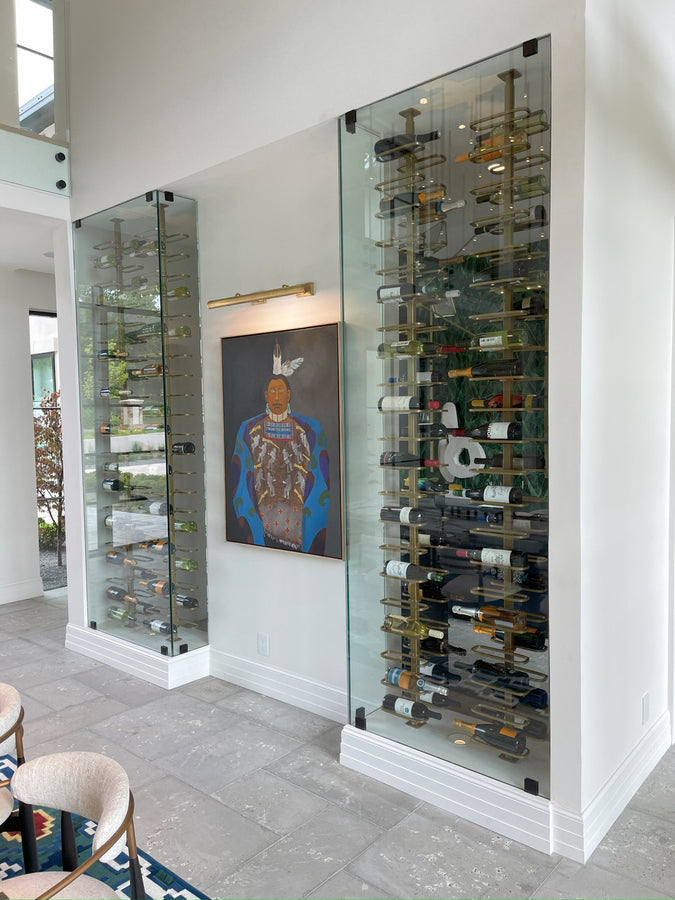 Urban Ironcraft Floor to Ceiling Wine Racks - Double Bottle Divide Pil ...