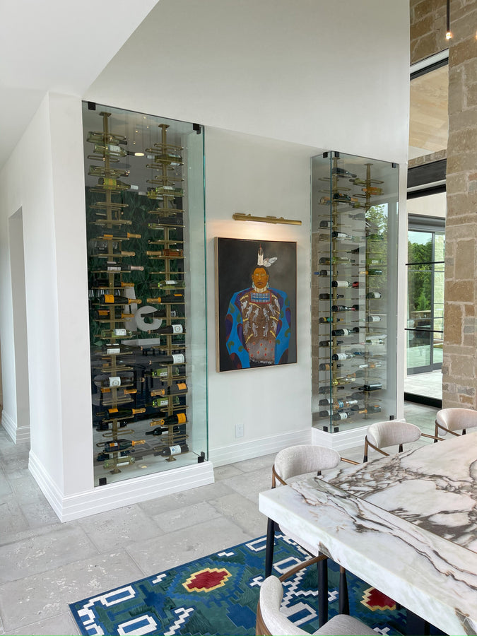 Urban Ironcraft Floor to Ceiling Wine Racks - Double Bottle Divide Pil ...