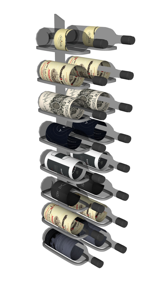 Urban Ironcraft Wall Mounted Wine Racks - Double Bottle Cork Facing Bl ...