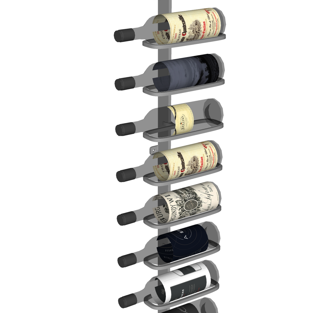 Urban Ironcraft Wall Mounted Wine Racks - Single Bottle Label Facing B ...