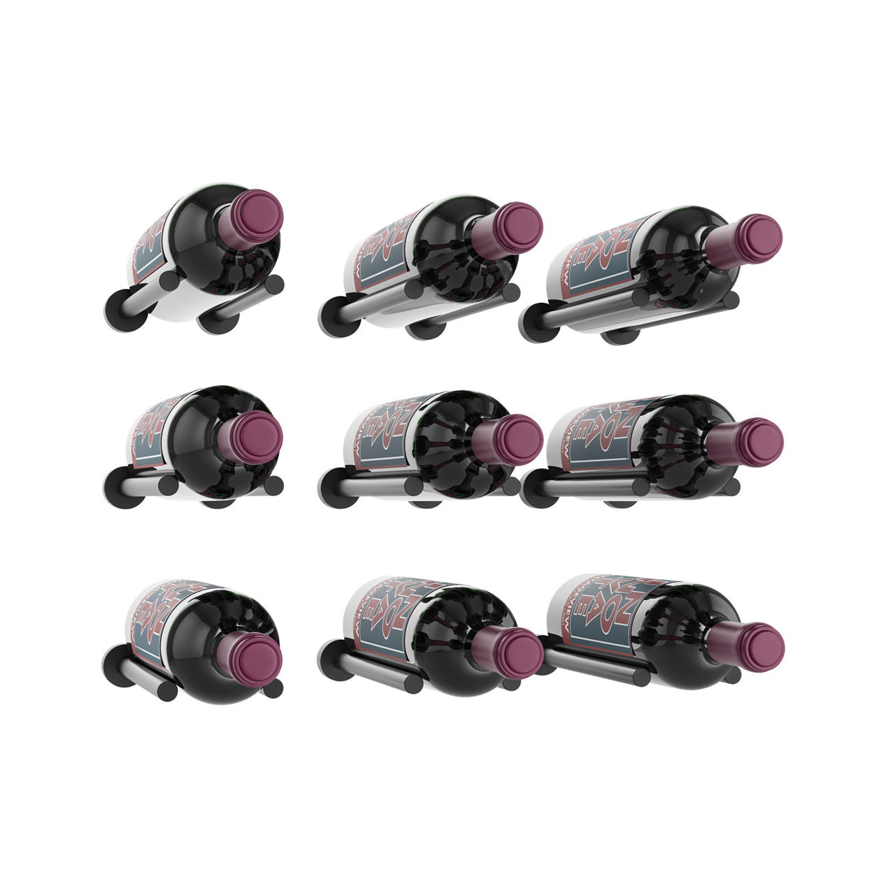 VintageView Vino Rails Designer Kit (9 bottles): Cork Forward Wall Mou ...